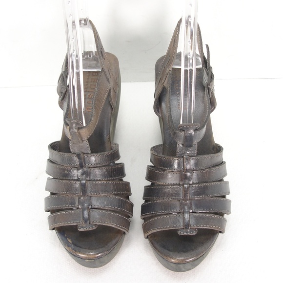 Bed Stu | Shoes | Bed Stu Leather Wood Wedge Platform Sandals 85 B ...